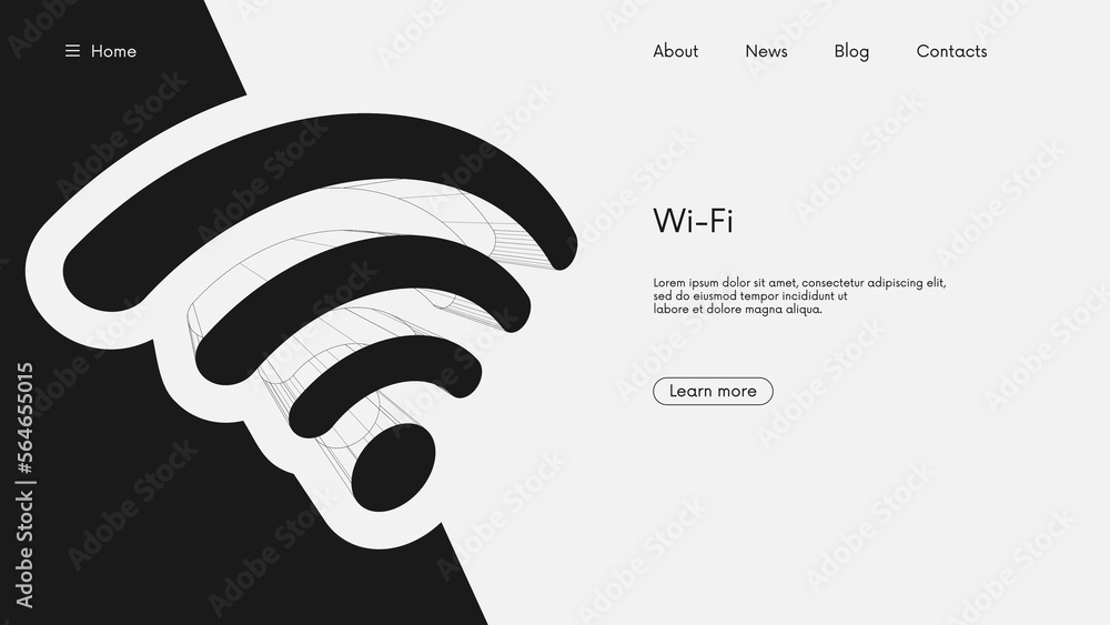 Wi Fi symbol, wireless networking digital hi tech innovation concept ...