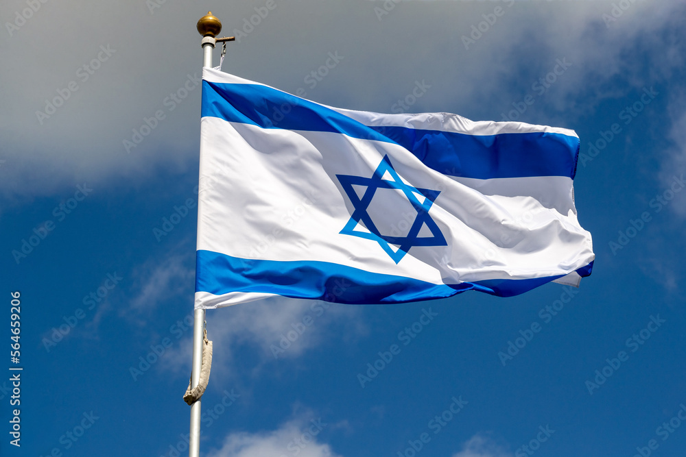 One of the official symbols of the State of Israel. The flag is a white ...