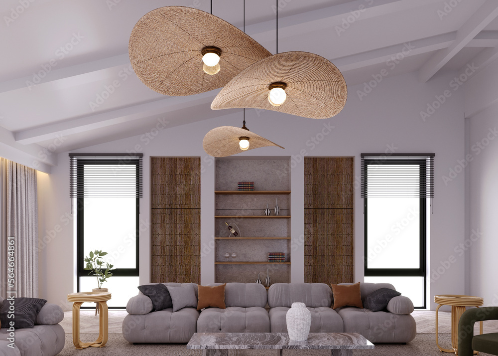 3d rendering,3d illustration, Interior Scene and Mockup,Scandinavian ...