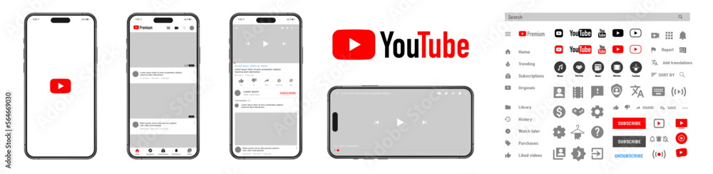 Youtube Youtube Mobile App Interface Template On Apple Iphone Mockup