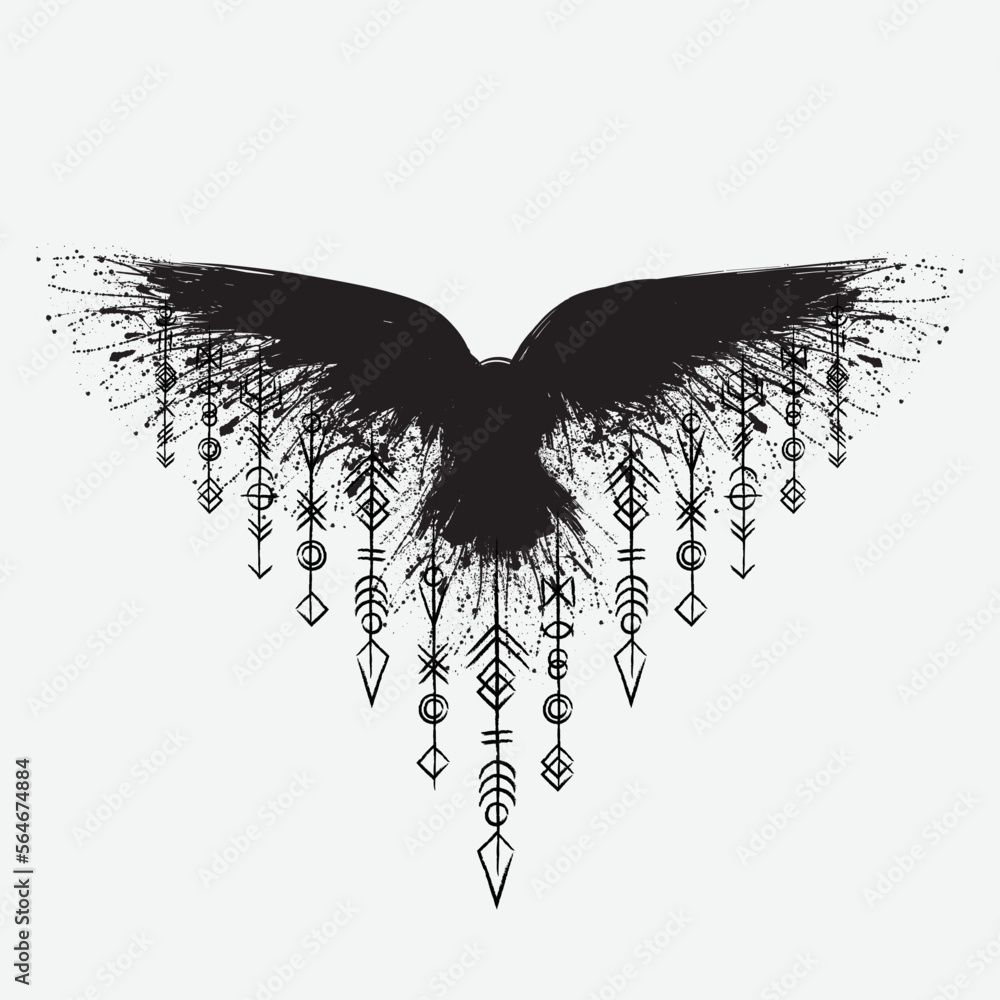 Norse viking black brush raven lines Stock Vector | Adobe Stock Norse viking black brush raven lines Stock Vector | Adobe Stock