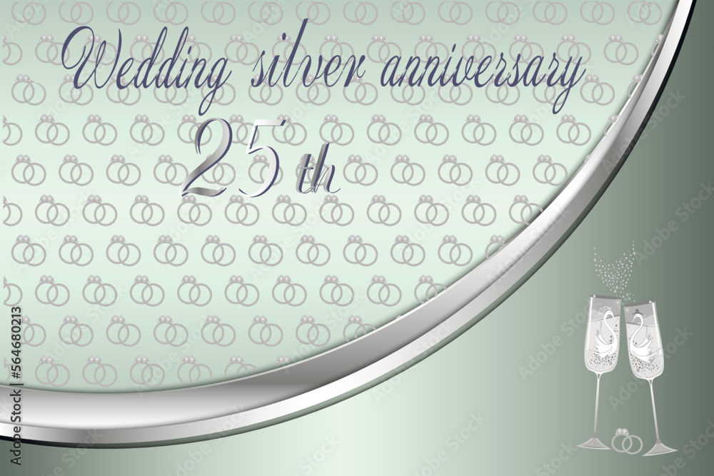 Congratulations on the 25th anniversary silver wedding. Elegant ...