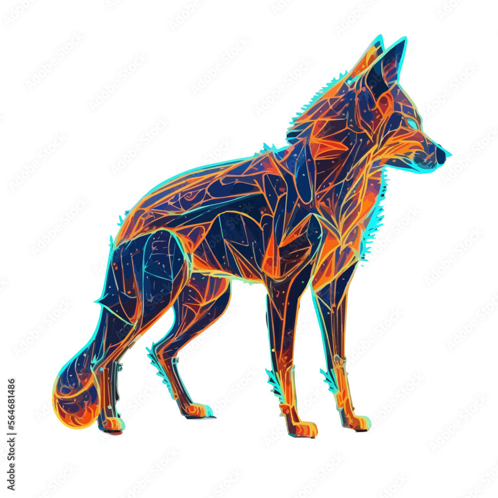 Neon Fox: Bright and Bold Vector Illustration Stock Vector | Adobe Stock