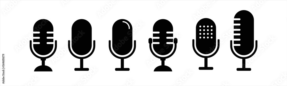Microphone icon set. Microphone icon sign and symbol with transparent ...