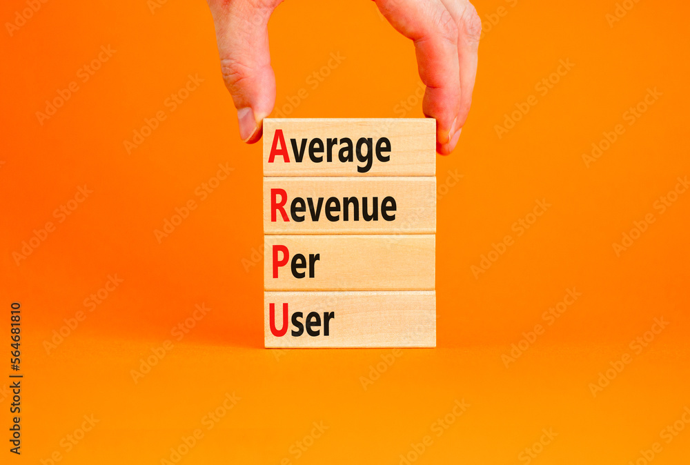 ARPU average revenue per user symbol. Concept words ARPU average ...