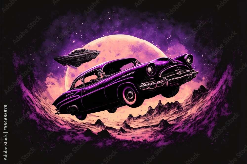 4K Desktop Wallpaper of Car In Space, Galaxy, Planets and Stars Stock ...