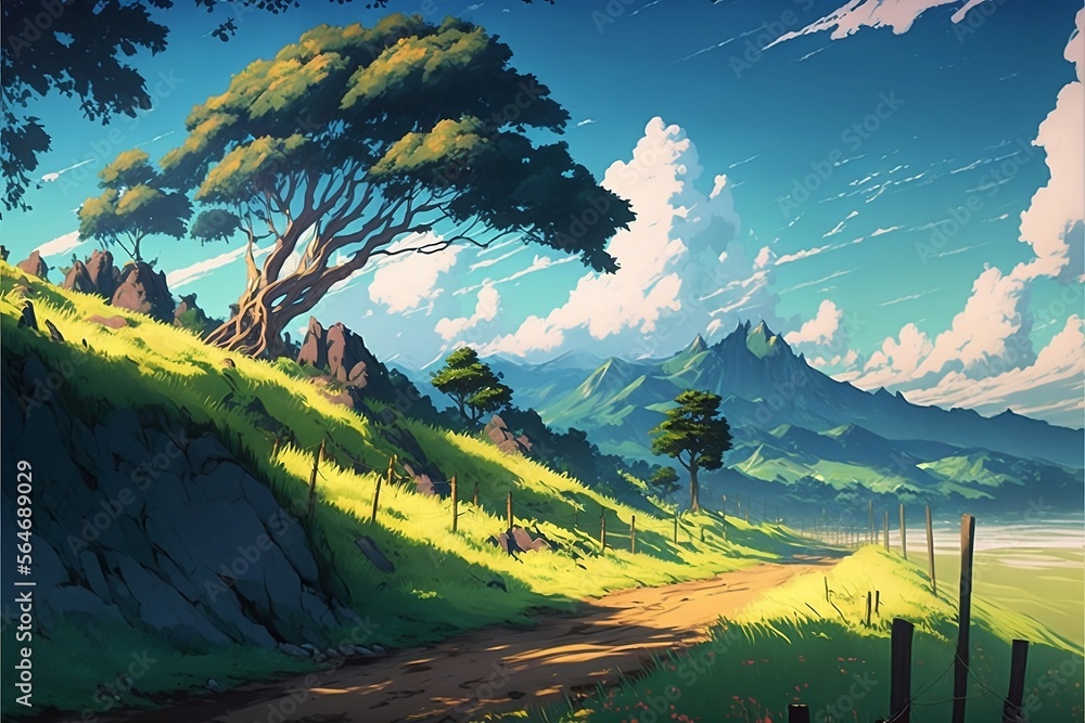 AI-Generated: Anime-Styled Environment for Backgrounds Stock ...
