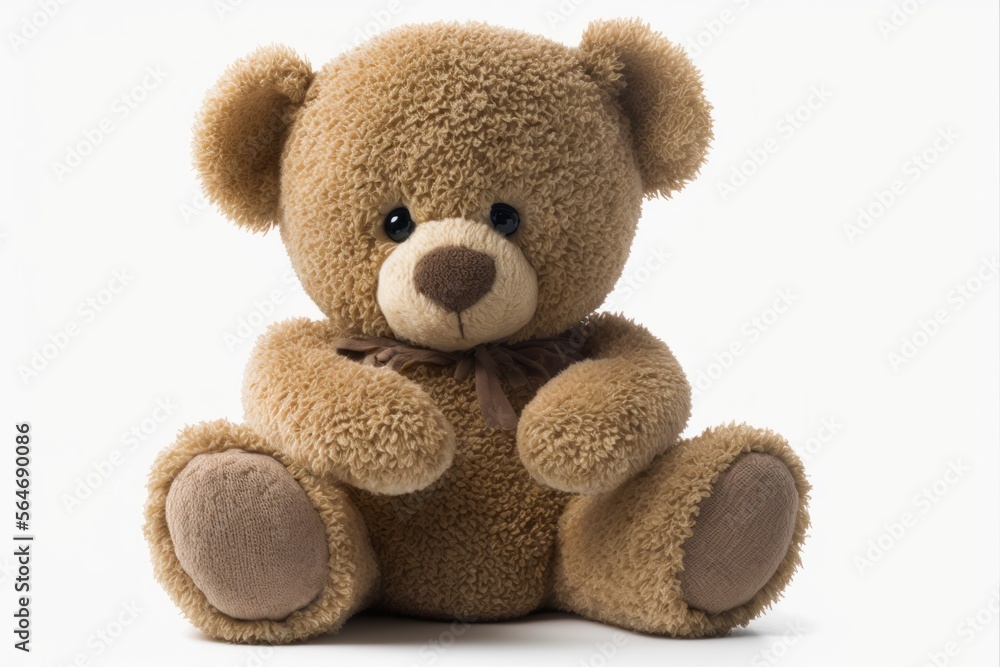 Cute teddy bear isolated on white background Stock Illustration | Adobe ...