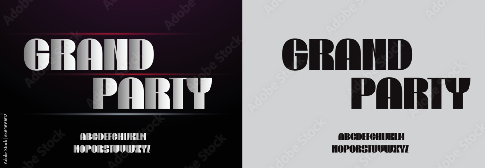 Grand Party, Game Sport Movie Alphabet Font. Typography modern regular ...