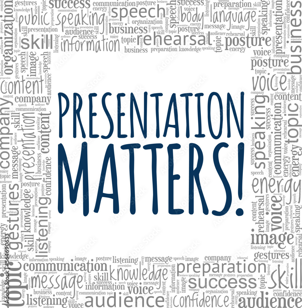 Poster Presentation Matters word cloud conceptual design isolated on ...