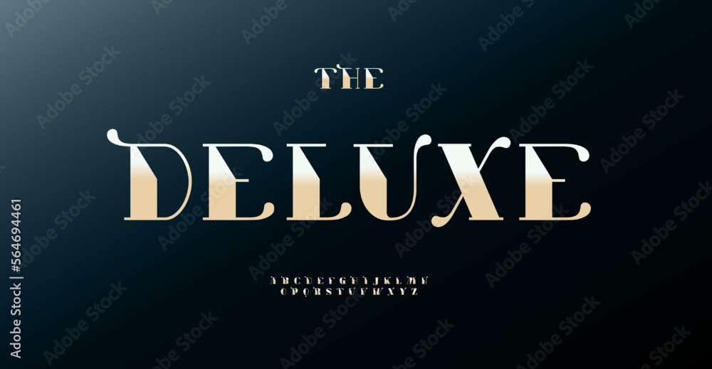 Deluxe alphabet, exquisite serifs letters, elegant font for monogram ...