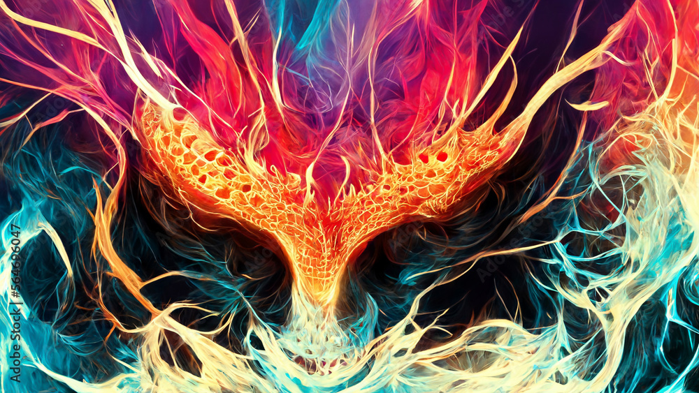 abstract light body lines dragon pattern illustration background ...