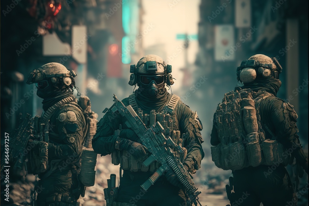 Special forces soldier police, swat team member. Generative Ai. Stock ...