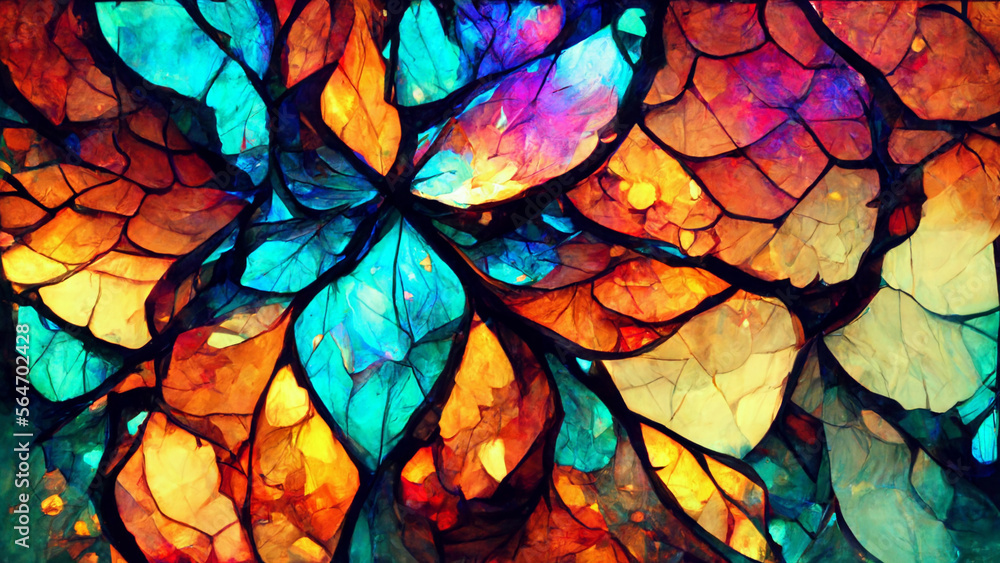 stained glass fractal colorful photo realistic illustration Generative ...
