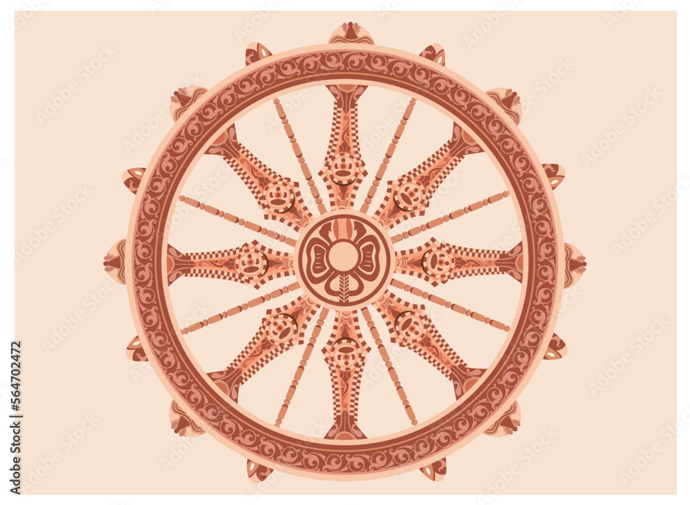 Vetor de Konark Sun Temple Chariot Wheel do Stock | Adobe Stock