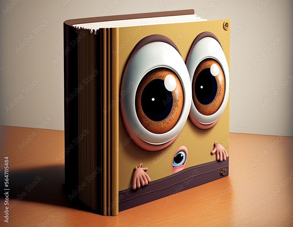 cartoon style childrens Board book with eyes,generative ai Stock ...
