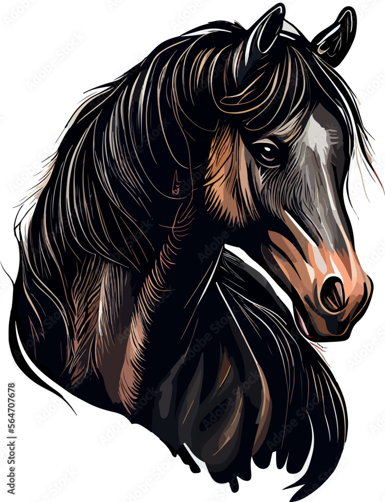 horse head vector illustration Stock Vector | Adobe Stock