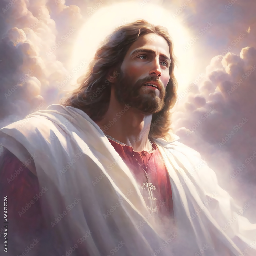 Jesus Chris, digital portraite. Stock Illustration | Adobe Stock