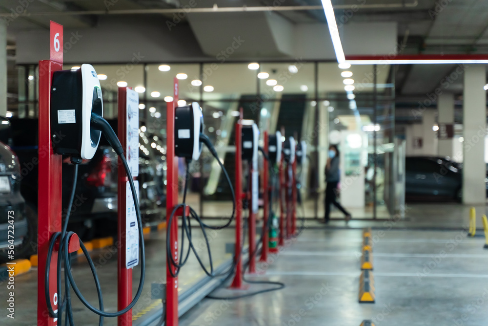 Electric car charging station for charge EV battery. Plug for vehicle ...