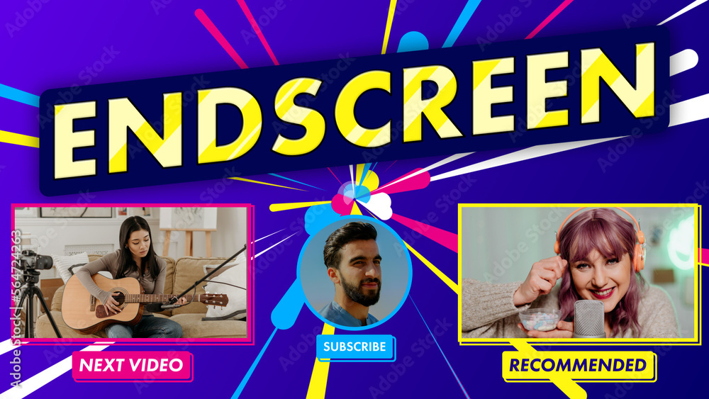 Stylish Gaming End Screen Stock Template | Adobe Stock