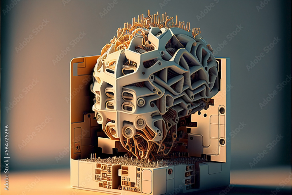 Brain technology as a futuristic interface. Concept innovative ...