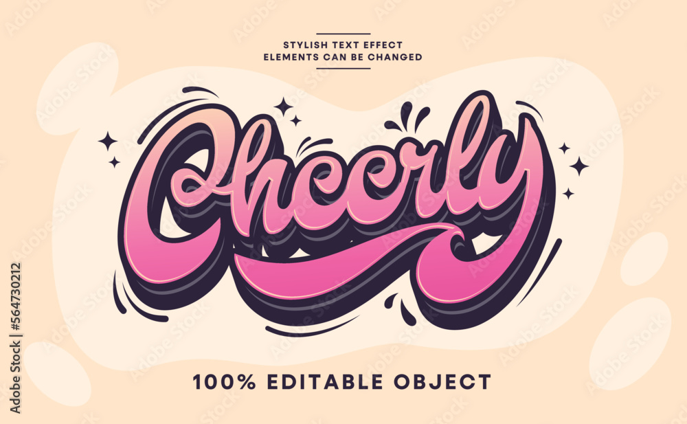 Script font effect with highlight and shadow, stylish lettering font ...