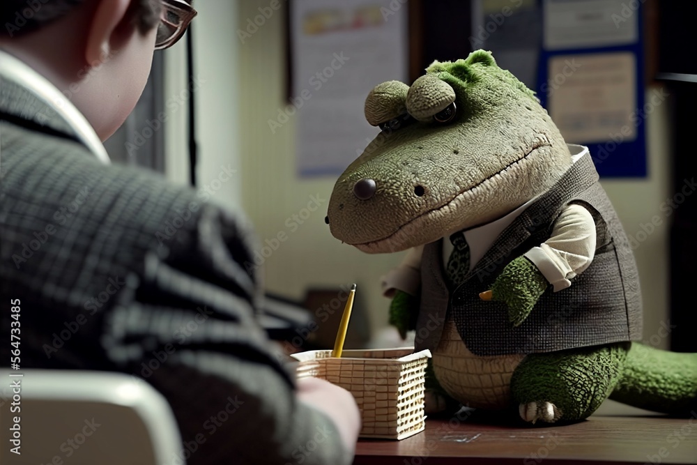 An illustration of a crocodile in a suit being fired in an office ...