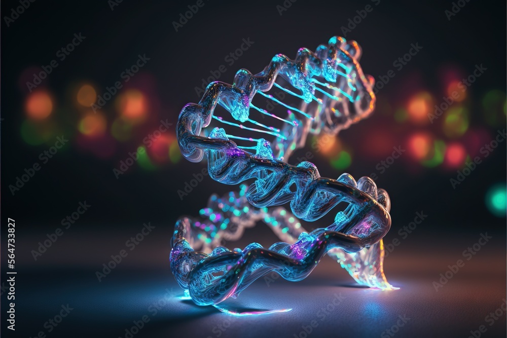 a 3d image of a double - stranded structure of a human cell, with a ...