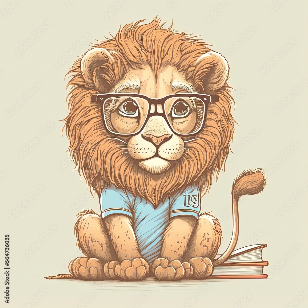cartoon lion cartoon.Generative AI Stock Illustration | Adobe Stock
