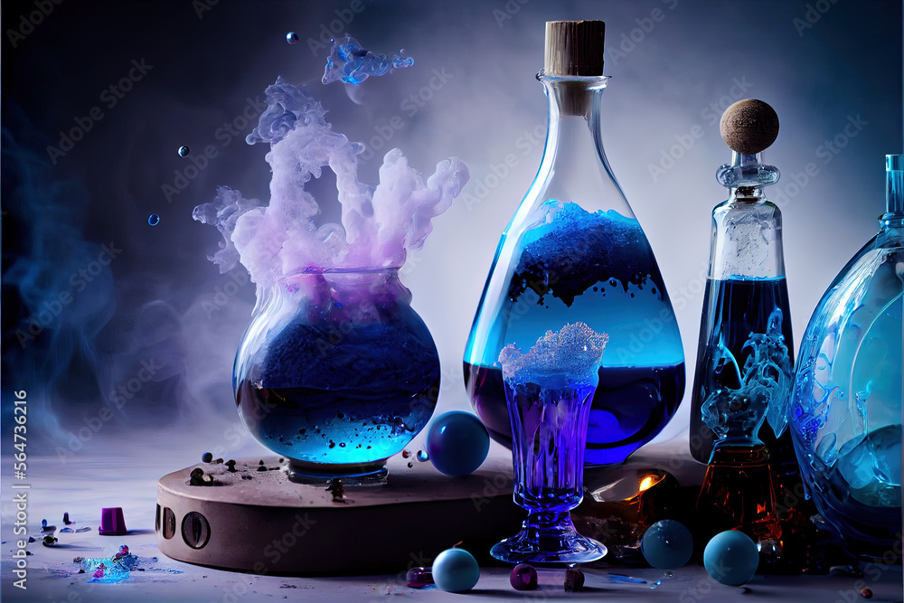 laboratory science potion poison. Generative AI. Stock Illustration ...