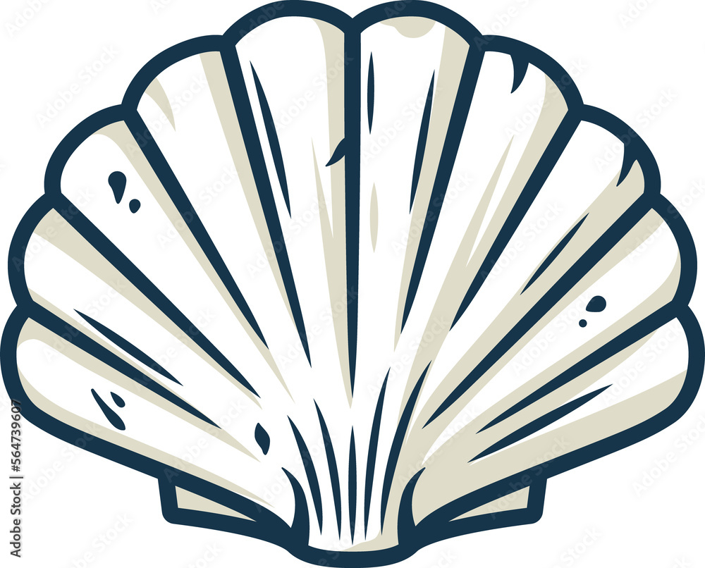 Marine seashell, sea shell, nature ocean aquatic underwater vector ...