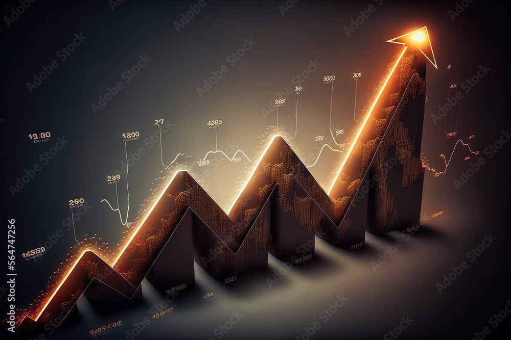 futuristic colourful growing business stocks arrow graph Stock ...