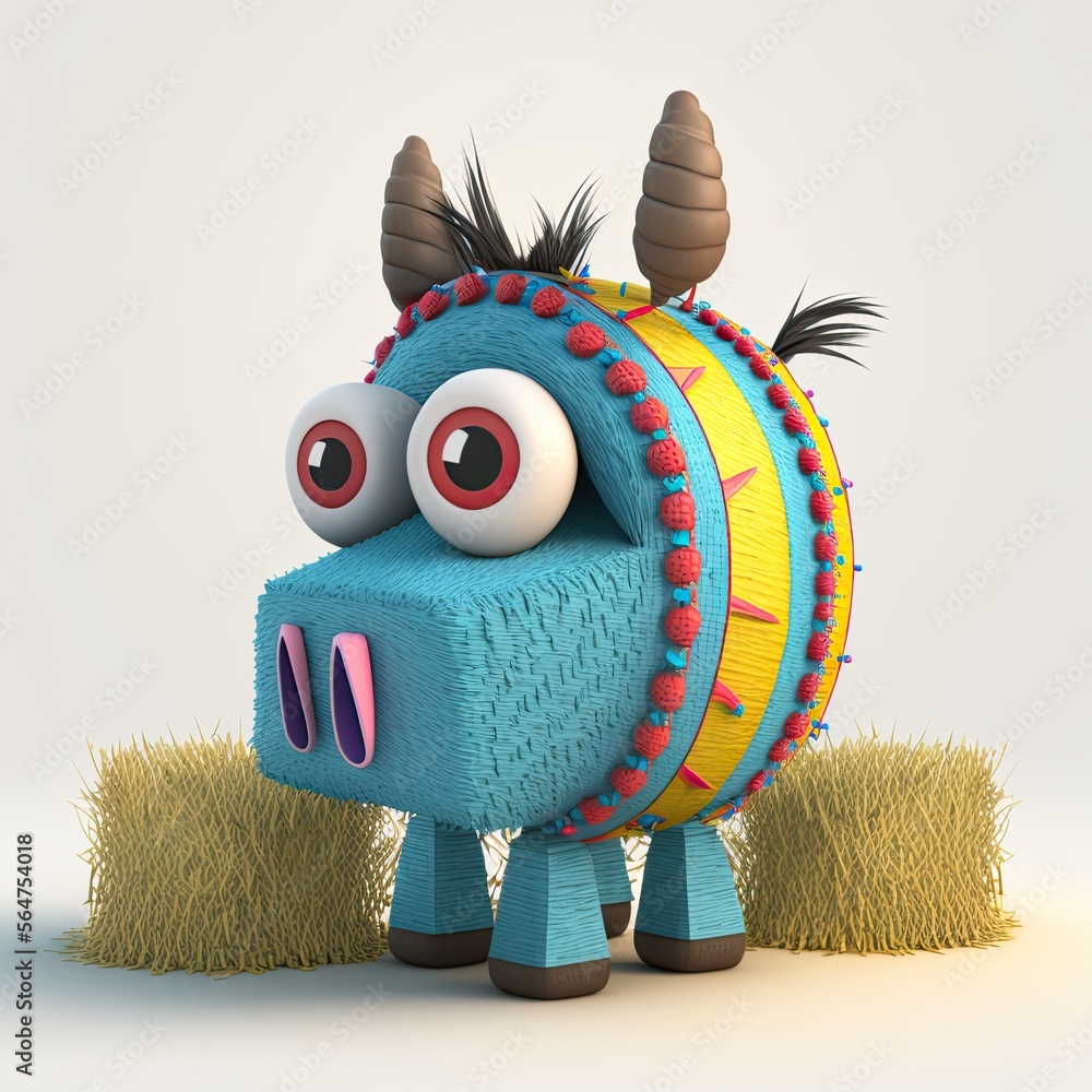 Cute Cartoon Piñata Character (Generative AI) Stock Illustration ...