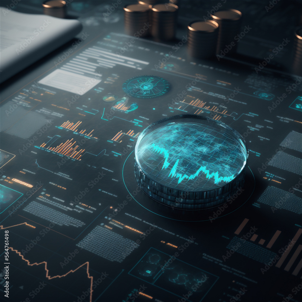 Virtual reality chart user interface concept. Futuristic finance ...