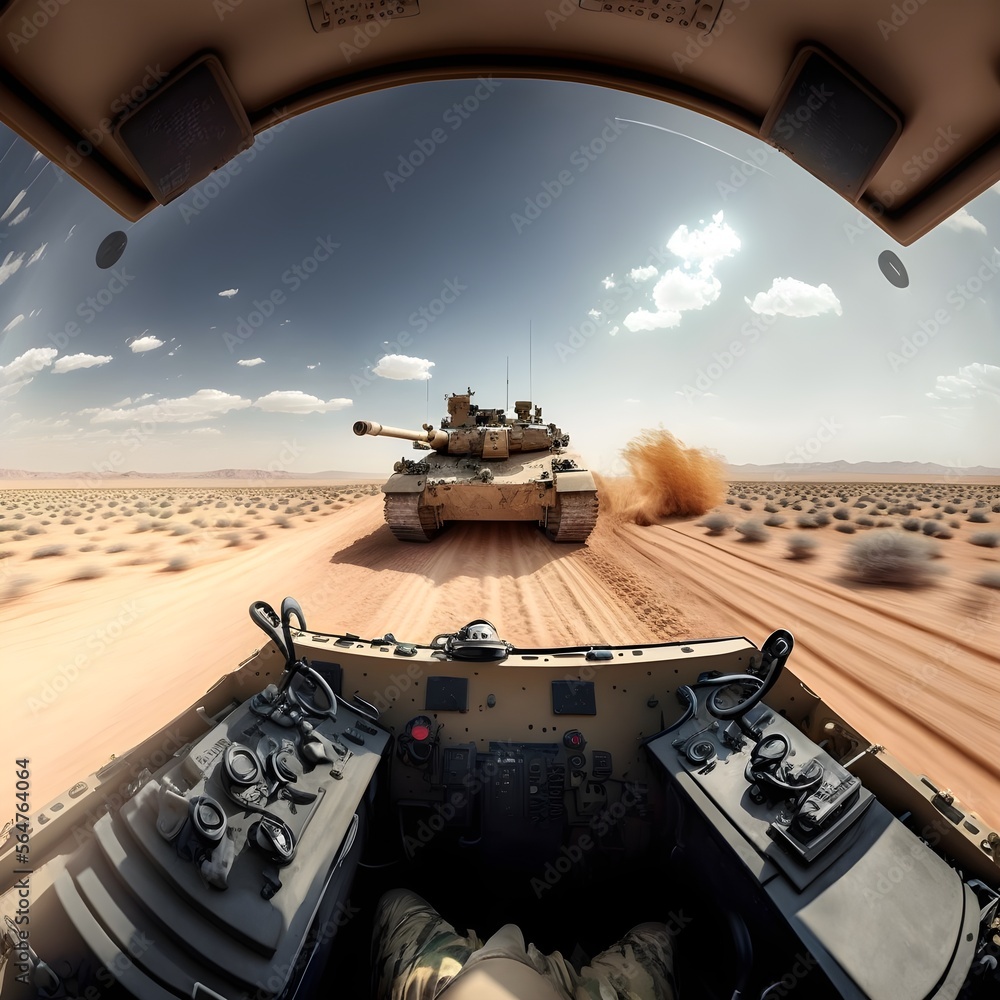 Army go pro footage of a tank driver while driving a main battle tank ...