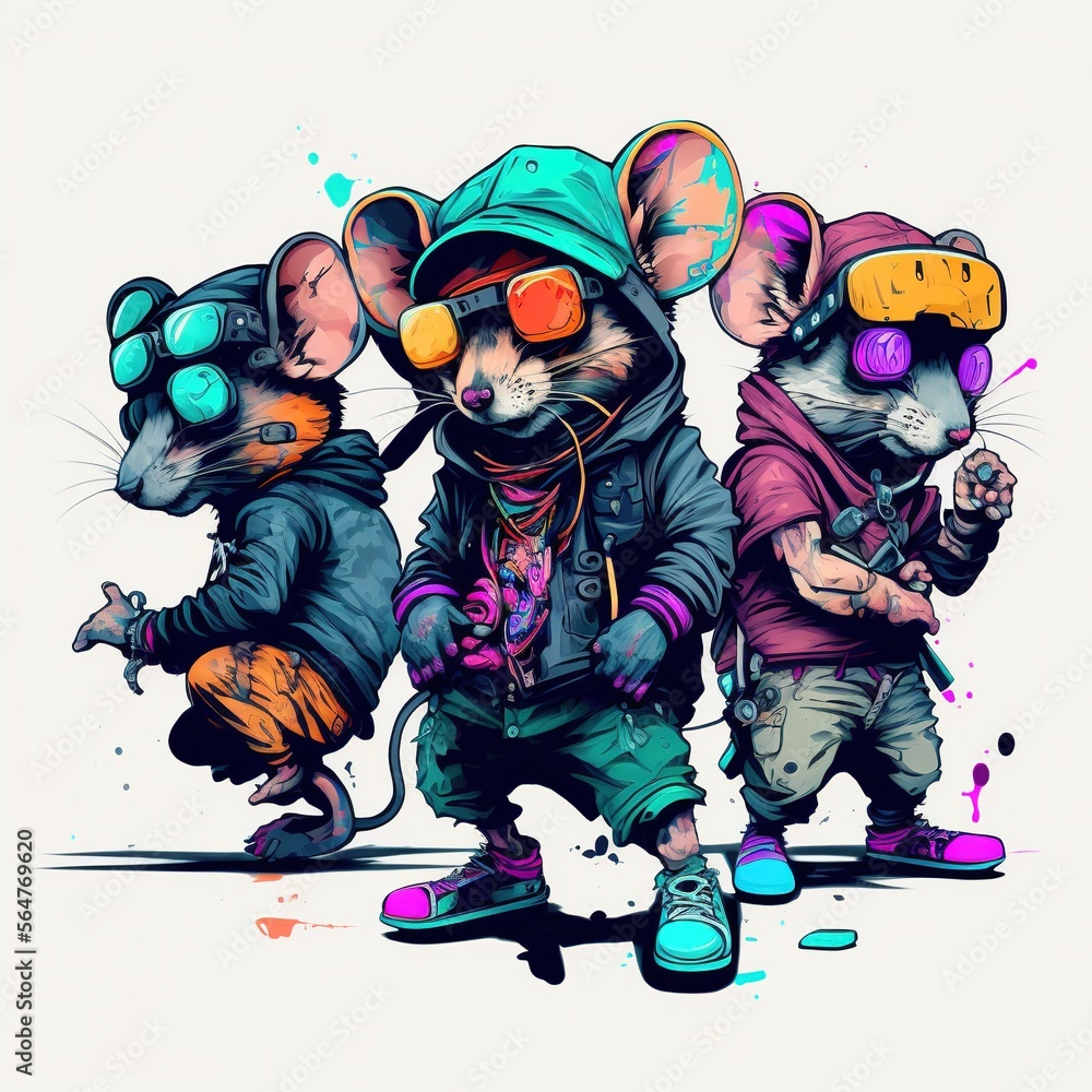 A pop art illustration of three gangster mice. Stock Illustration ... A pop art illustration of three gangster mice. Stock Illustration ...
