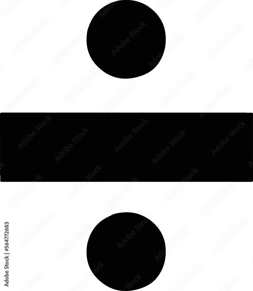 Black icon of division symbol . Basic mathematical symbol. Calculator ...