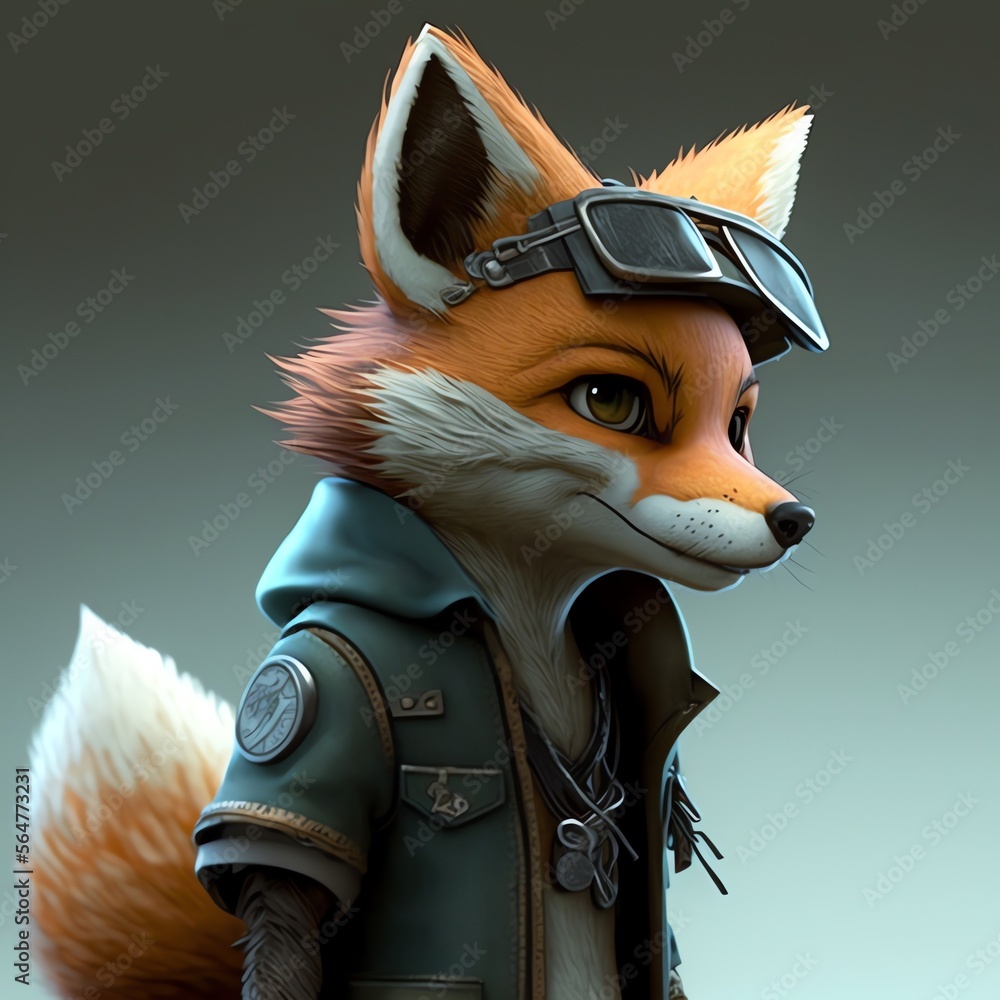 Fox cartoon. Red fox character. Fox illustration. Fox portrait ...