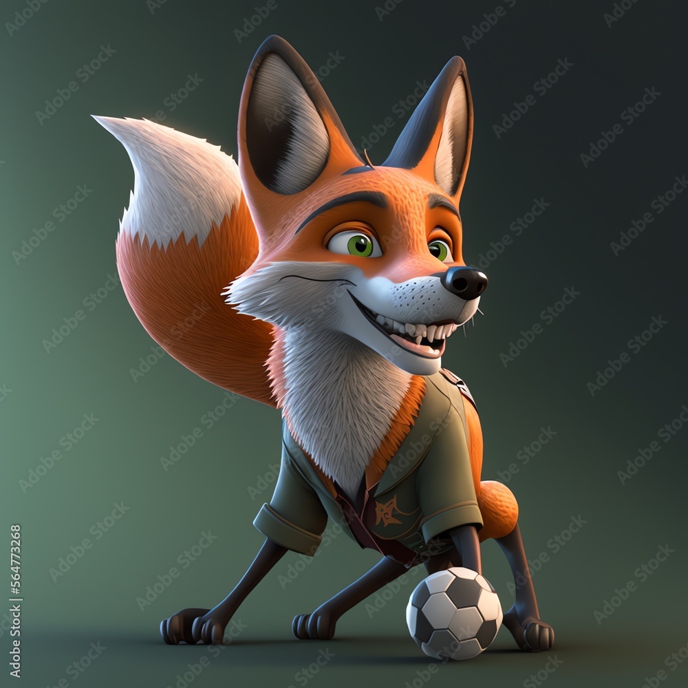 Fox cartoon. Red fox character. Fox illustration. Fox portrait ...