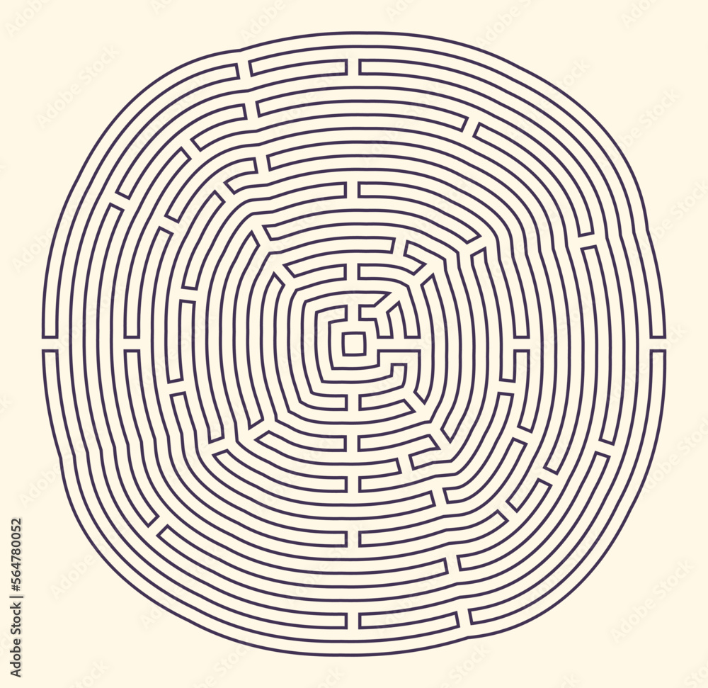 Geometric labyrinth vector. Magic roads and fun maze game. Stock Vector ...