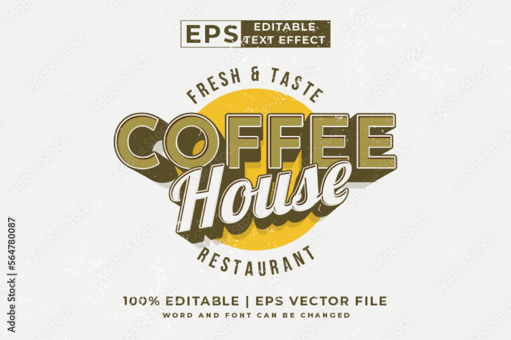 Editable text effect - Coffee House Vintage template style premium ...
