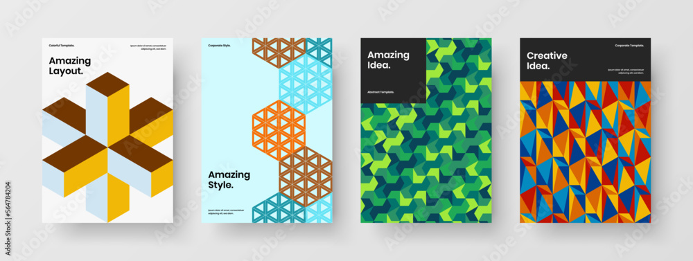 Bright front page design vector concept collection. Vivid mosaic ...