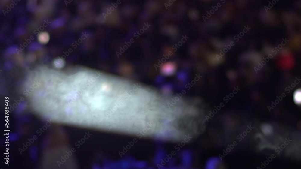 projector lens beam light with dust particle presenting new movie ...