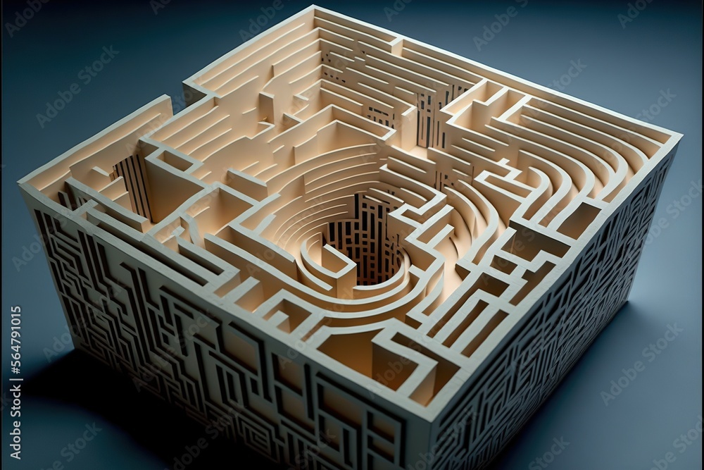 Maze in 3d space, created with Generative AI technology Stock ...