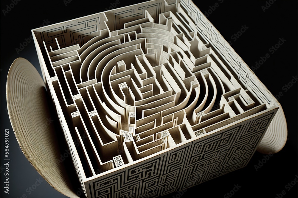 Maze in 3d space, created with Generative AI technology Stock ...