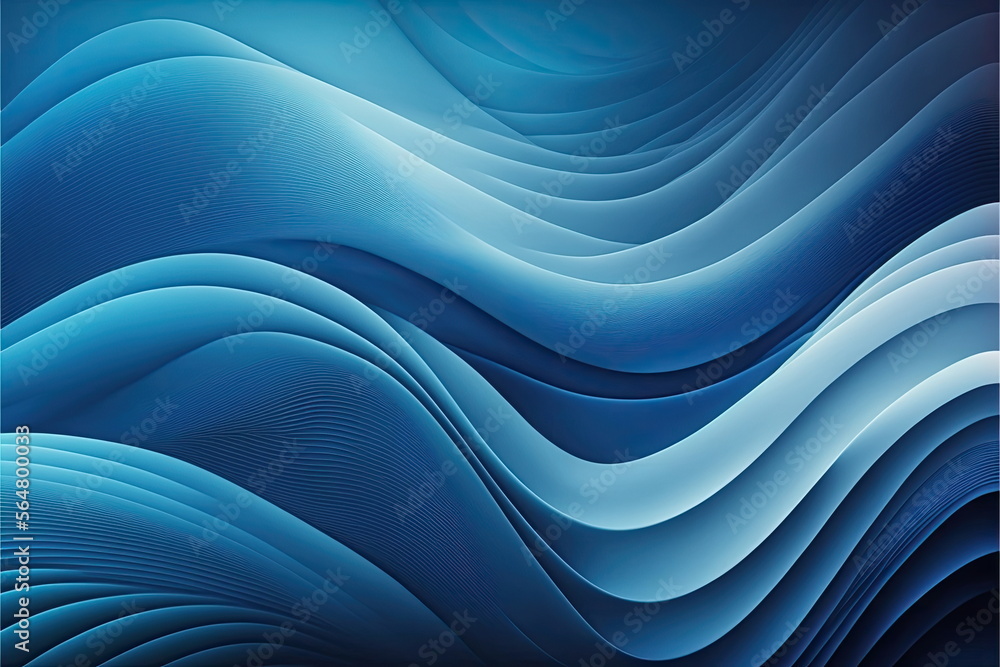 blue abstract gradient, wave wallpaper, free space, Made by AI ...