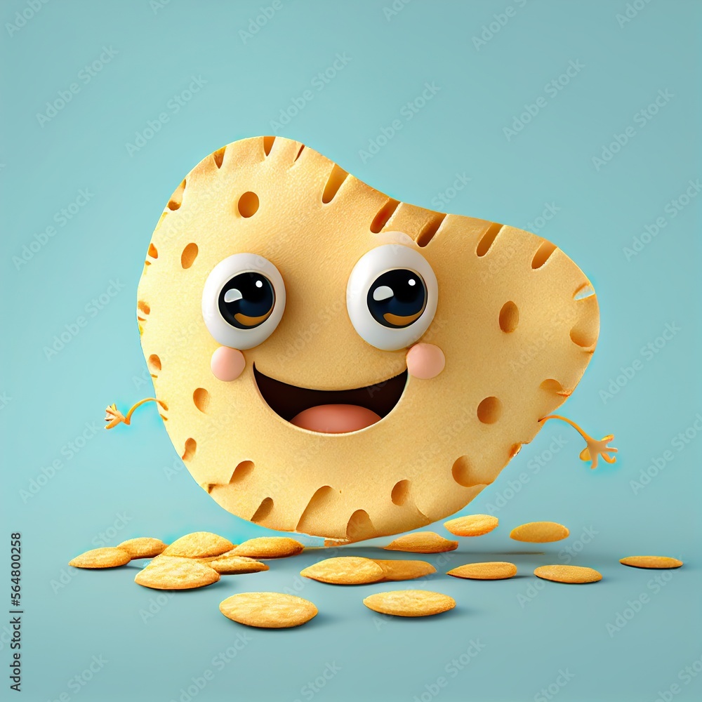 cute potato chips character -ai generative Stock Illustration | Adobe Stock