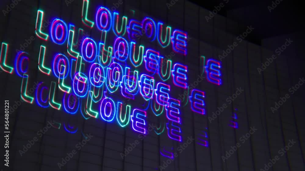 DMT visuals replication on neon laser lights rainbow colour purple ...