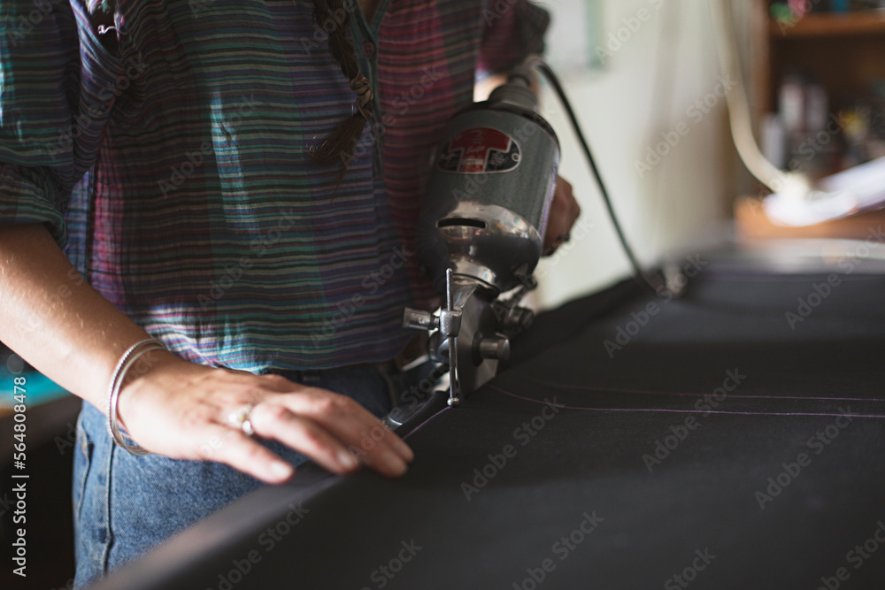 cutting fabric Stock Photo | Adobe Stock