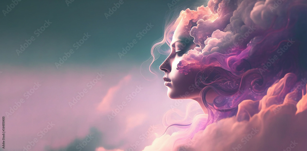 Air element woman goddess fantasy human representation. Generative AI ...